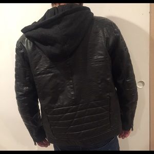 Marc Anthony | Jackets & Coats | Marc Anthony Black Faux Leather Hooded ...